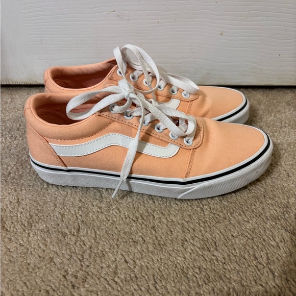 Vans | Shoes | Vans Women Coral And White Sneakers | Poshmark